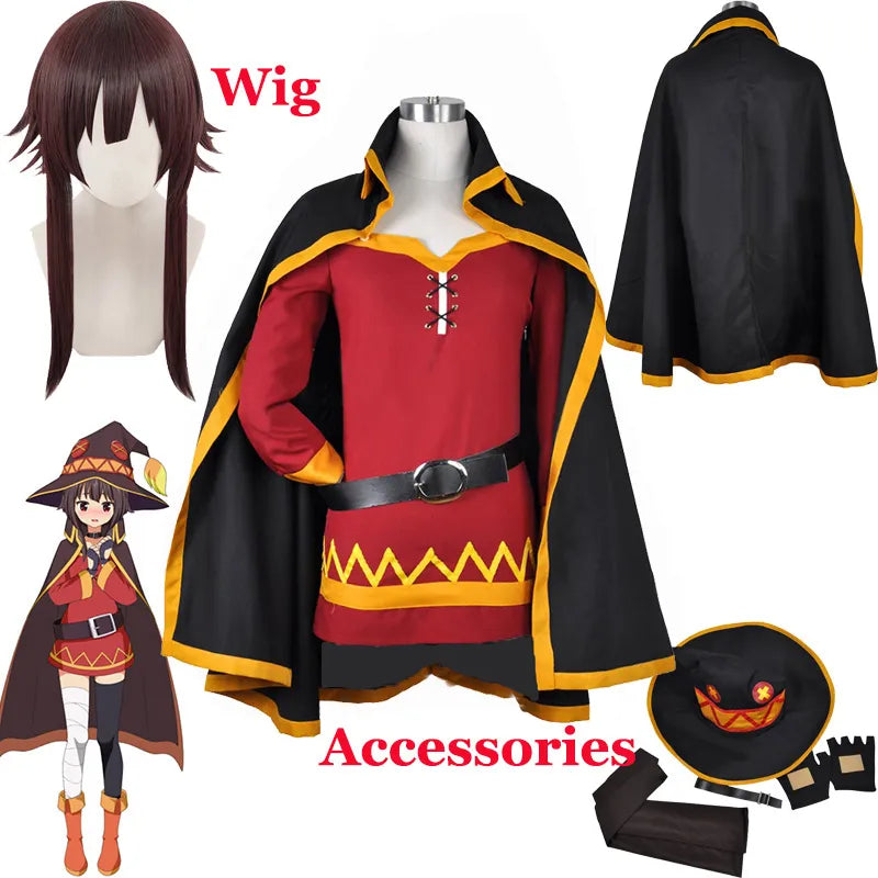 Halloween KonoSubaba Meguminin Cloak Dress Uniform full set Outfit God ...