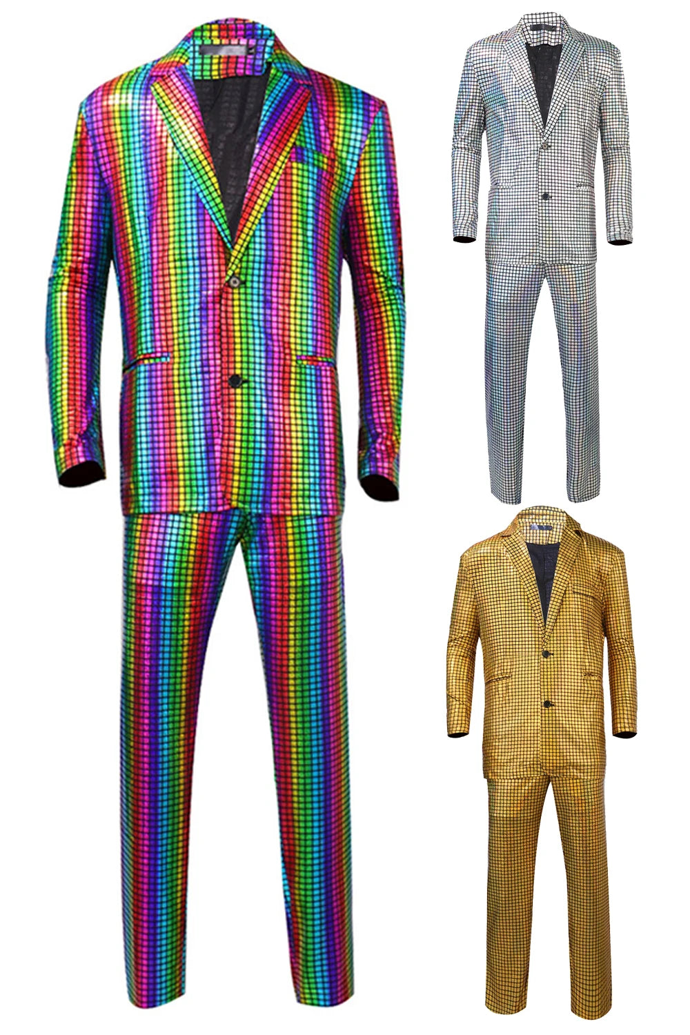 Retro 70S 80S Disco Dance Cosplay Fantasia Men Costume Colorful 70S Vi ...