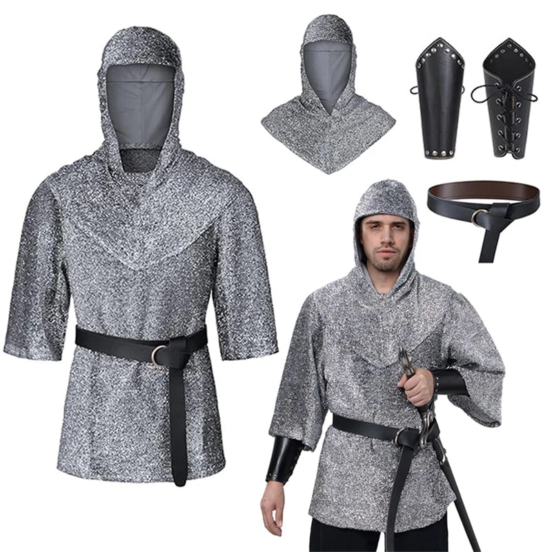 Medieval Knight Templar Cosplay Costume Shirt Medieval Renaissance Out ...