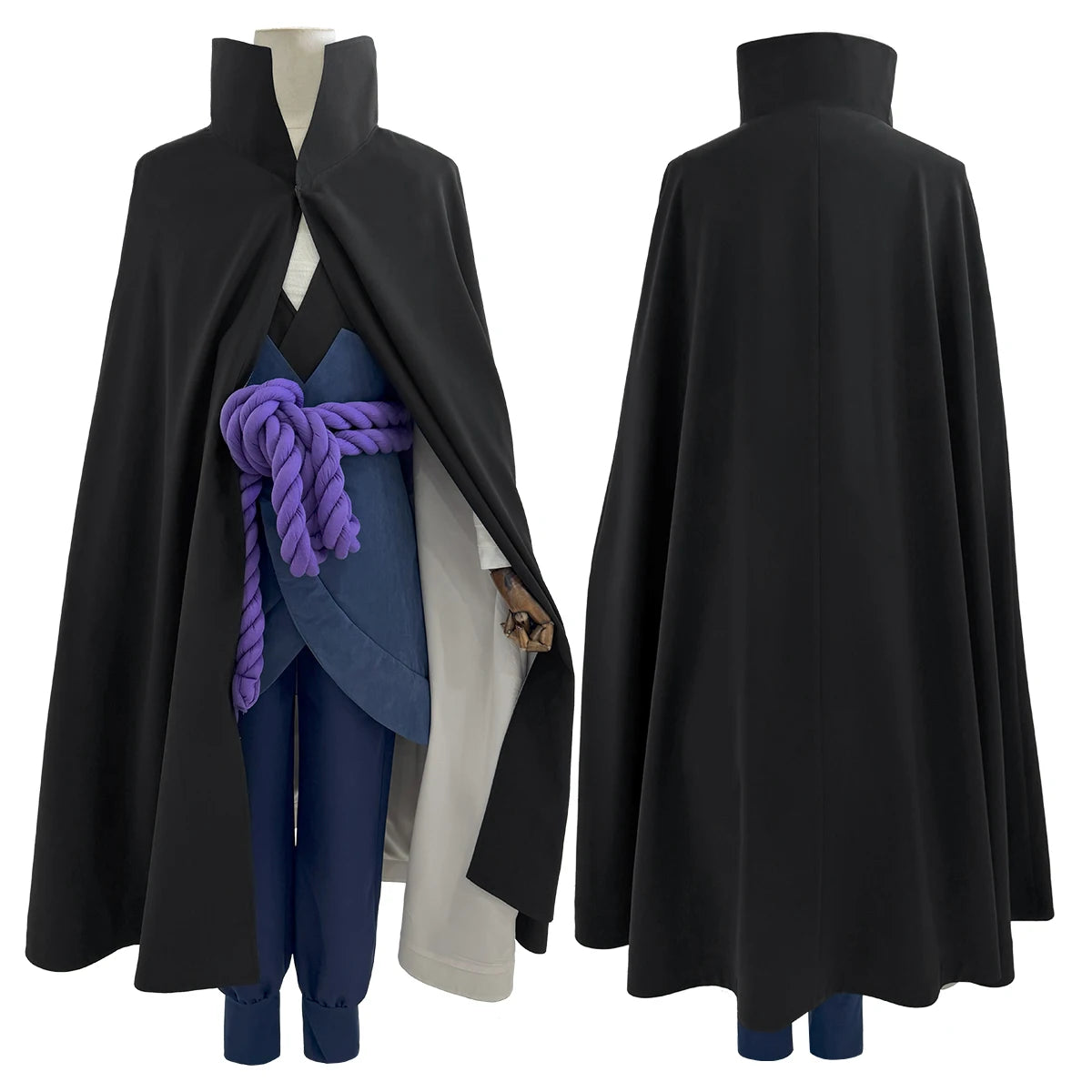 Anime Uchihaha Sasukeke Cosplay Costume Cloak Vest Pants Purple Belt H ...