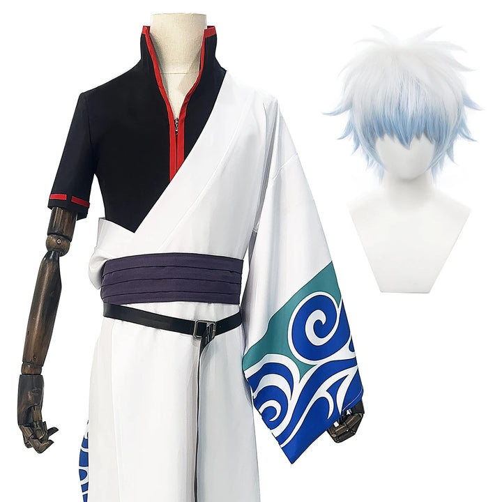 Gintamama Anime Sakatata Gintokiki Cosplay Costume Wig Kimono Top Pant ...