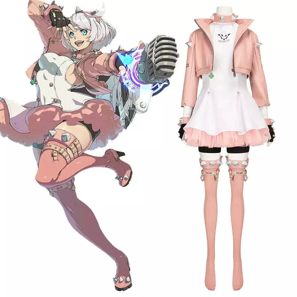 Game GGST Elphelt Valentine Cosplay Costume Women Uniform Dress with C ...
