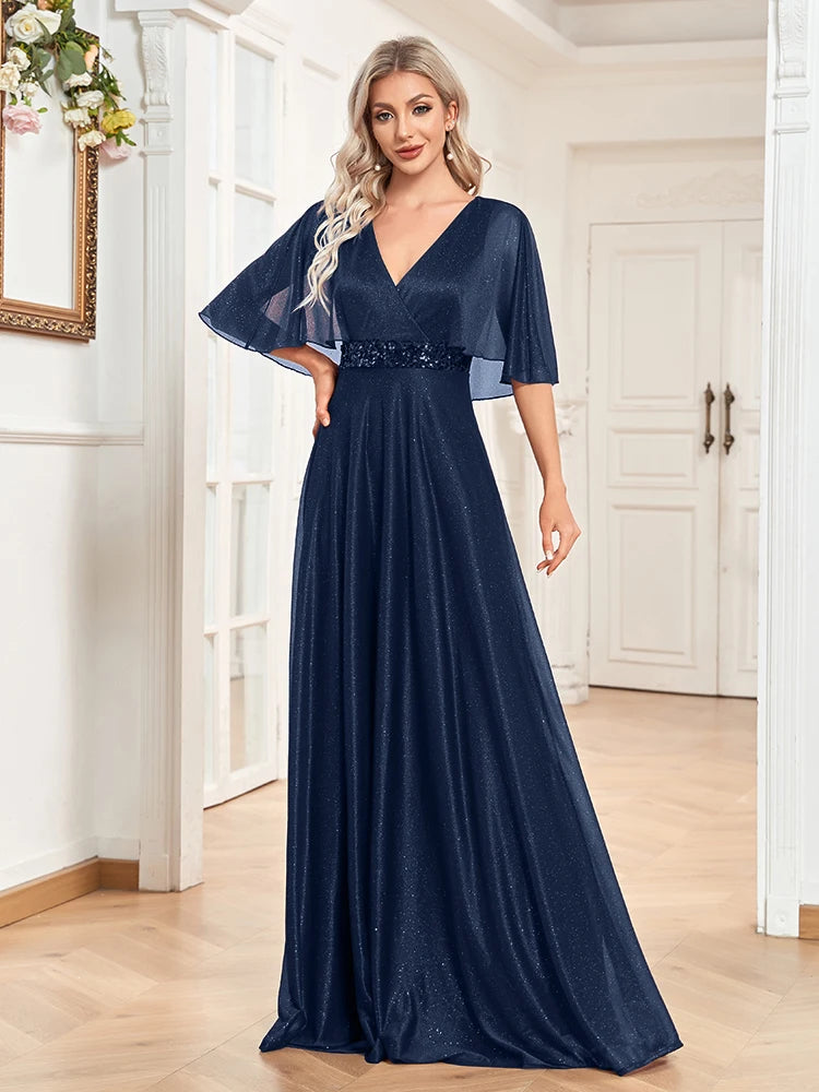 Elegant Shining Formal Evening Dresses Long 2024 Luxury Women Wedding ...