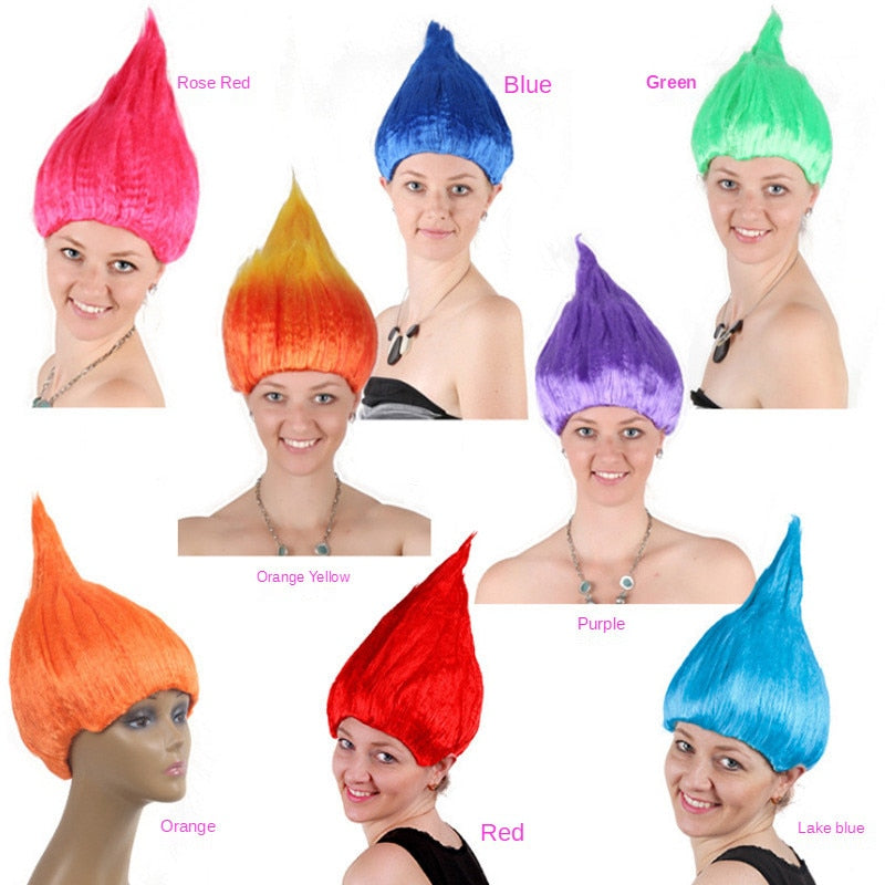 Carnival Women Wig Red Flame Flaming Hair Hat Birthday Party Funny Cos ...