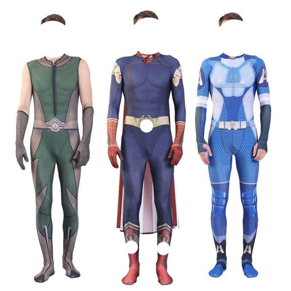 The Boys Cosplay 3D Spandex Zentai Costume Suit Adult Kid The Seven a ...