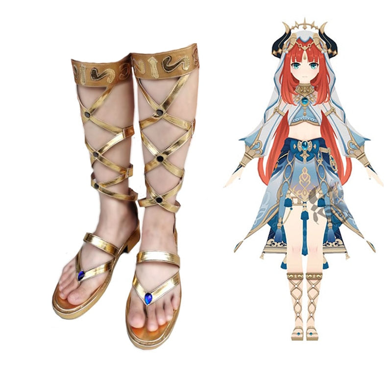 Genshing Impactct Nilouou Cosplay Summer Women Sandals Narrow Band Toe ...