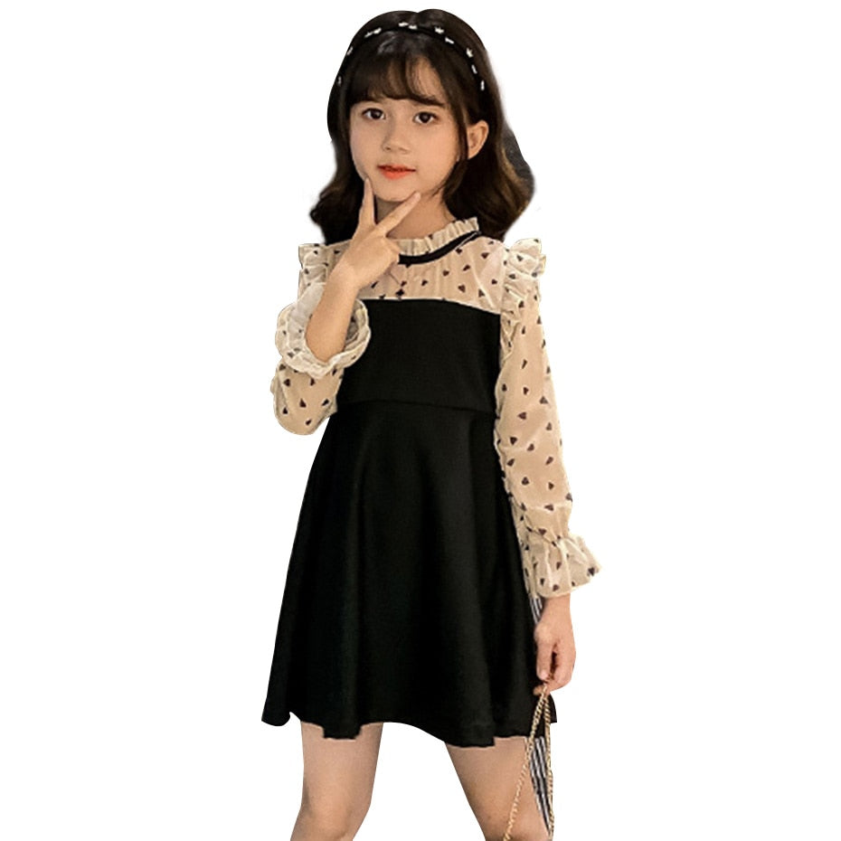 Dress For Girls Patchwork Dress Girls Full Length Party Dress Kids Hea ...