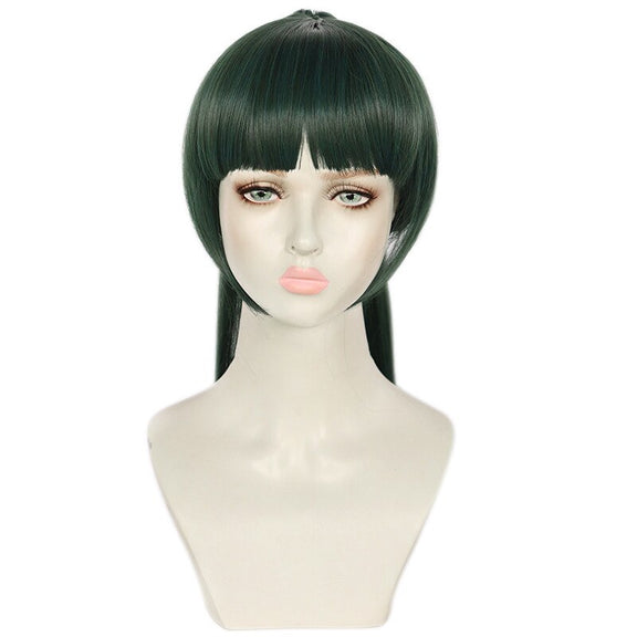 Makiki Zeninin Dark Green Ponytail Wig Cosplay Costume Heat Resistant ...
