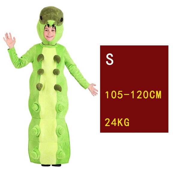 Adult Children Cosplay Costumes Green Worm Caterpillar Role-playing Pa ...