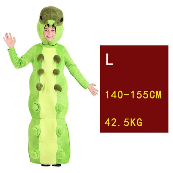 Adult Children Cosplay Costumes Green Worm Caterpillar Role-playing Pa ...