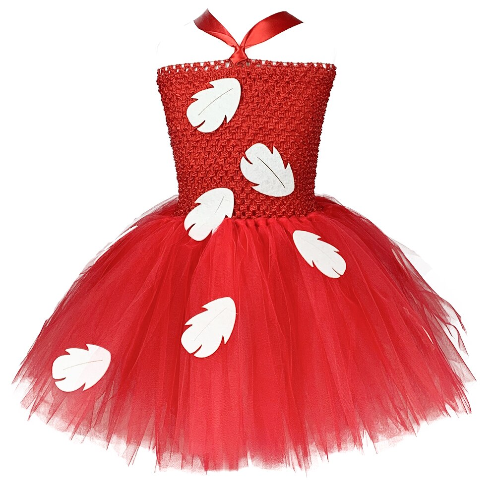 Hawaiian Hula Girls Tutu Dress Baby Fluffy Red Dress for Birthday Part ...