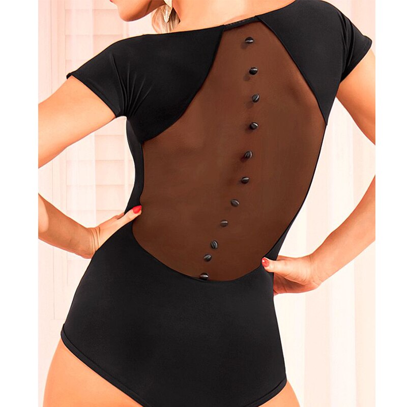 Sexy Women Ballroom Latin Dance Tops Cha Cha Rumba Short Sleeves Leota ...